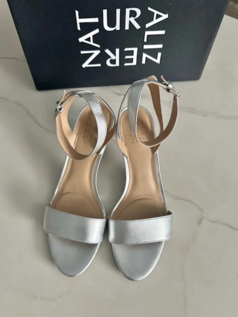 Naturalizer | Shoes | Naturalizer Tinda Dress Sandal Silver Soft ...